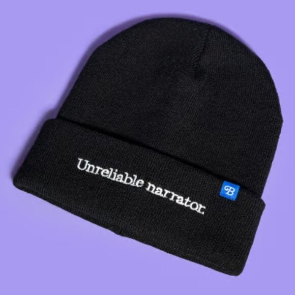 N/A | Accessories | Black Unreliable Narrator Cuffed Knit Beanie Nwt ...